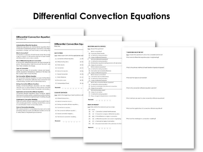 Differential Convection Equations Teaching Resources