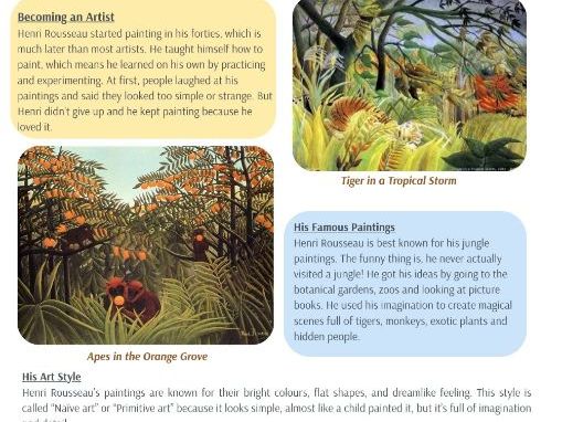 Henri Rousseau Art Lesson Plan and Resources | Teaching Resources