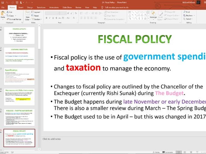 24. Fiscal Policy (Slides, Activities) - Edexcel A-Level Economics ...