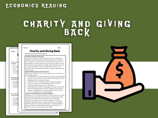 Charity and Giving Back - Economics Reading Worksheet | Teaching Resources