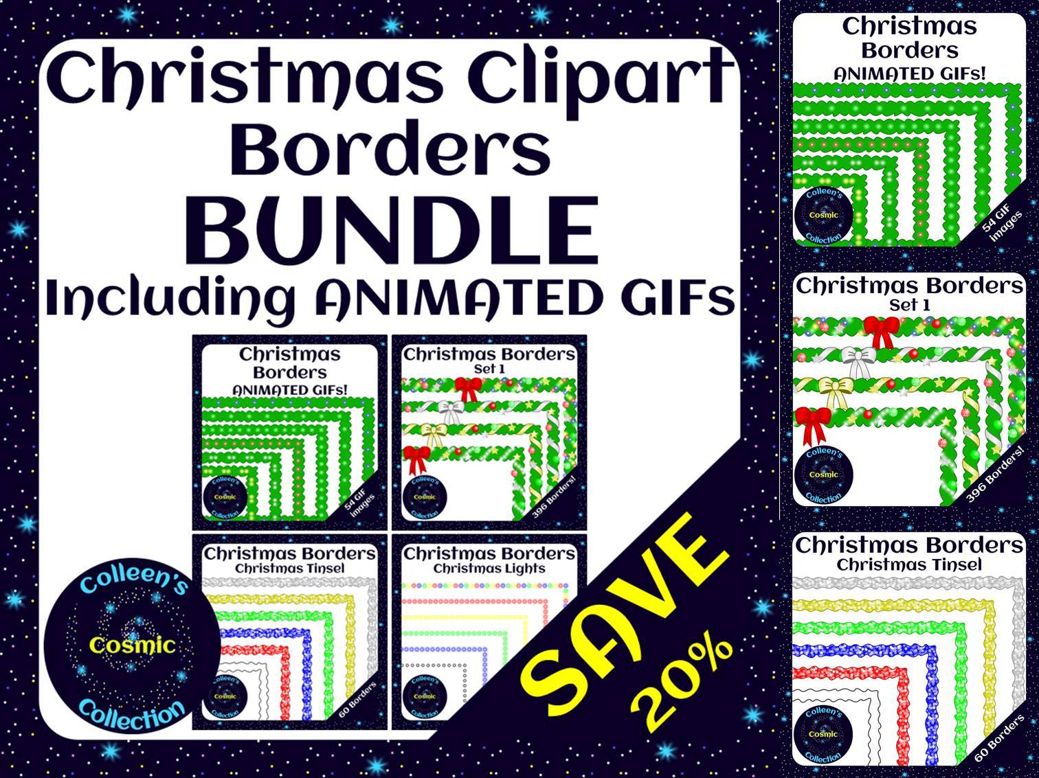 Christmas Borders and Animated GIF Borders BUNDLE | Teaching Resources