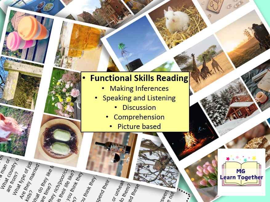 Functional skills English, reading inference, speaking and listening. Instagram style. Visual ...