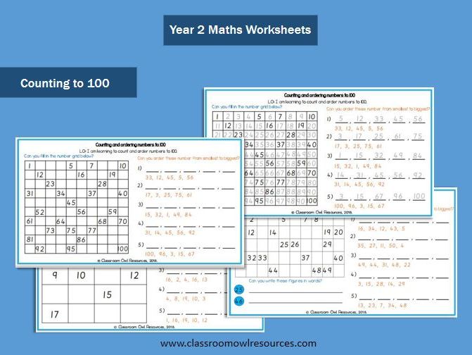 Year 2 Count And Order Numbers To 20 50 100 differentiated
