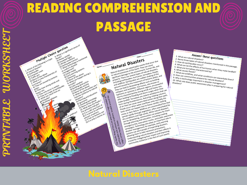 Understanding Natural Disasters: Engaging Reading Passage & Questions ...