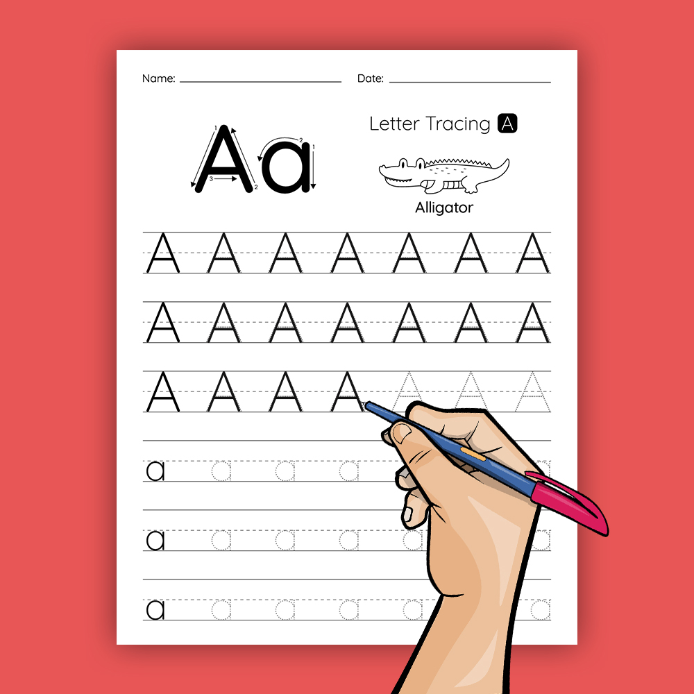 Alphabet Letter Tracing A-Z Animals Worksheet for Kids | Teaching Resources