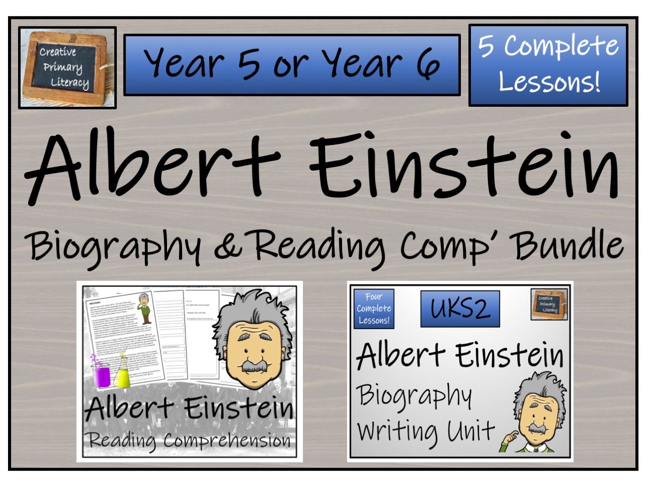 UKS2 Literacy - Albert Einstein Reading Comprehension & Biography ...