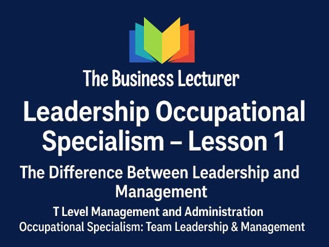 T Level Management & Administration – Leadership Occupational ...