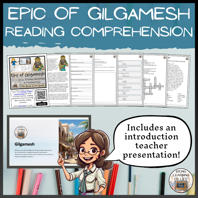Epic of Gilgamesh Reading Comprehension Activities | Year 5 or Year 6 ...