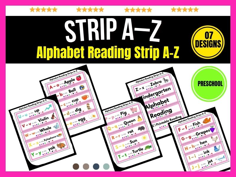 Alphabet Reading Strip A–Z | Printable | Teaching Resources