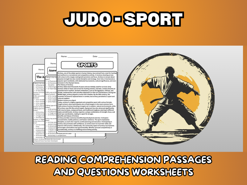 Judo - Sport Reading Comprehension Passages and Questions Worksheets ...