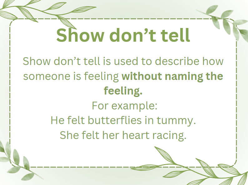 Show don't tell poster | Teaching Resources