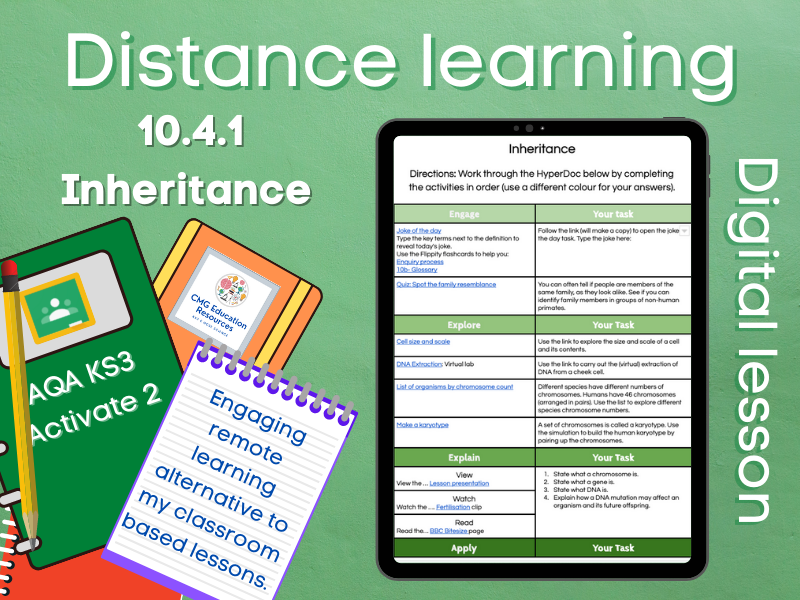 10b- Genes: Distance learning bundle (AQA KS3 Activate 2) | Teaching ...