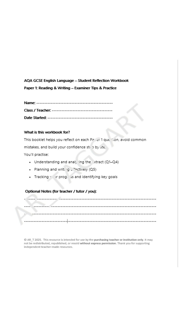 AQA GCSE Paper 1 Workbook: Student-Friendly Practice & Exam Skills (AQA ...