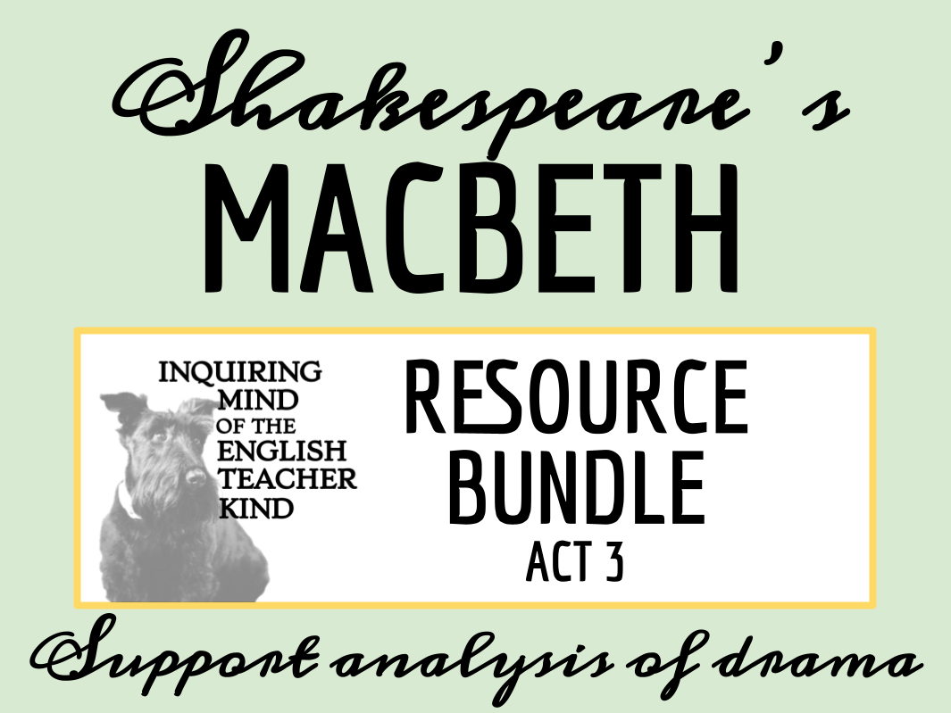 Macbeth Act 3 Quiz and Close Reading Worksheets Bundle | Teaching Resources