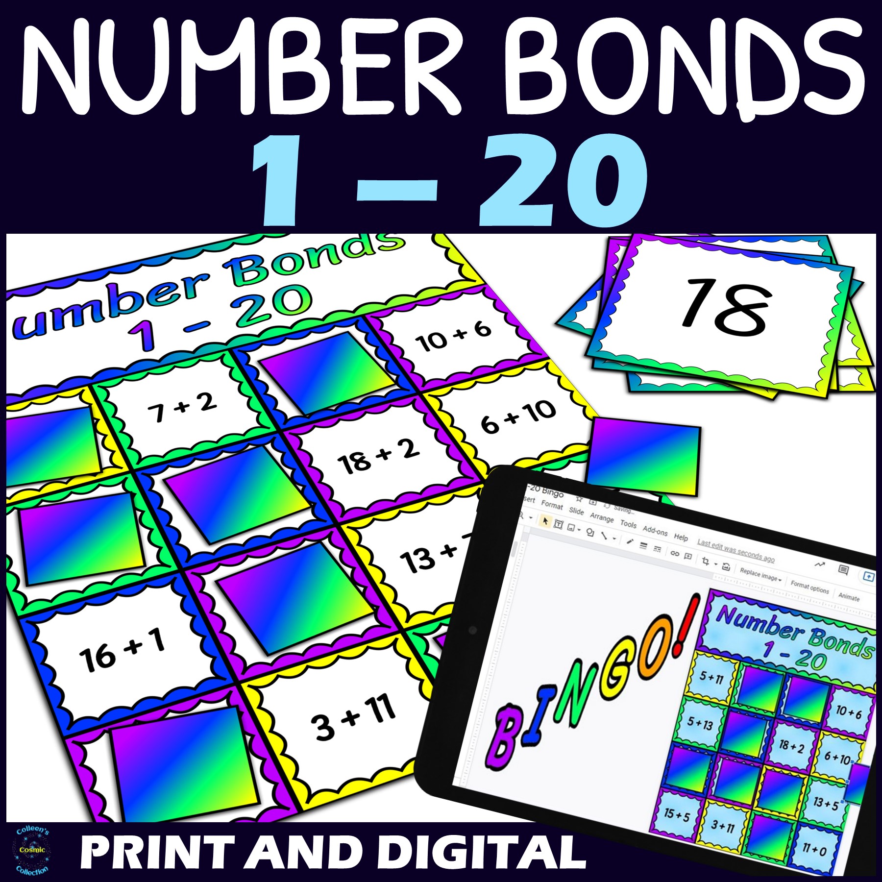Number Bonds Bingo for numbers 1-20 for Your Whole Class | Teaching ...