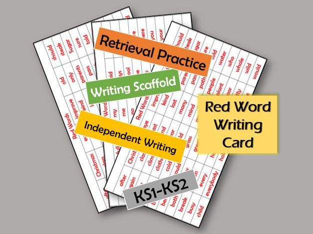 Red Word Card - Writing Scaffold | Teaching Resources
