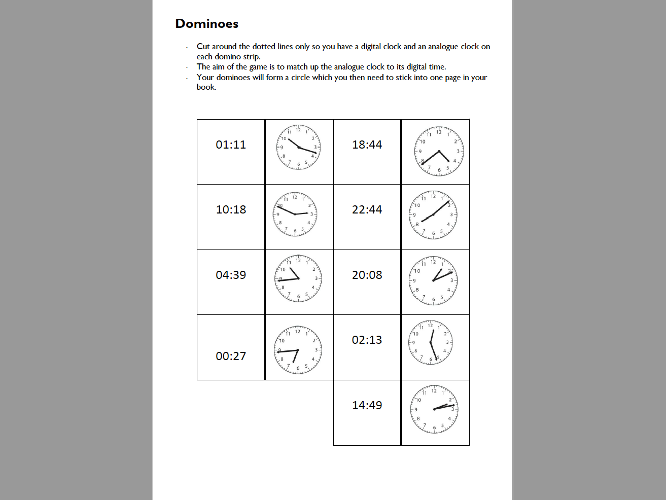 Converting Analogue To Digital Time Teaching Resources