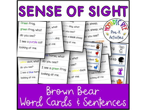 Brown Bear, Brown Bear Pocket Chart Sentences | Teaching Resources