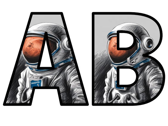 Astronaut Space X Nasa Travel Science Lettering Set Display Title ...