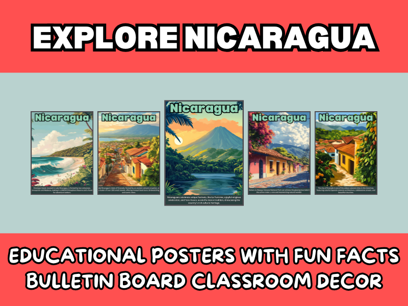 Explore Nicaragua – Educational Posters with Fun Facts | Bulletin Board ...