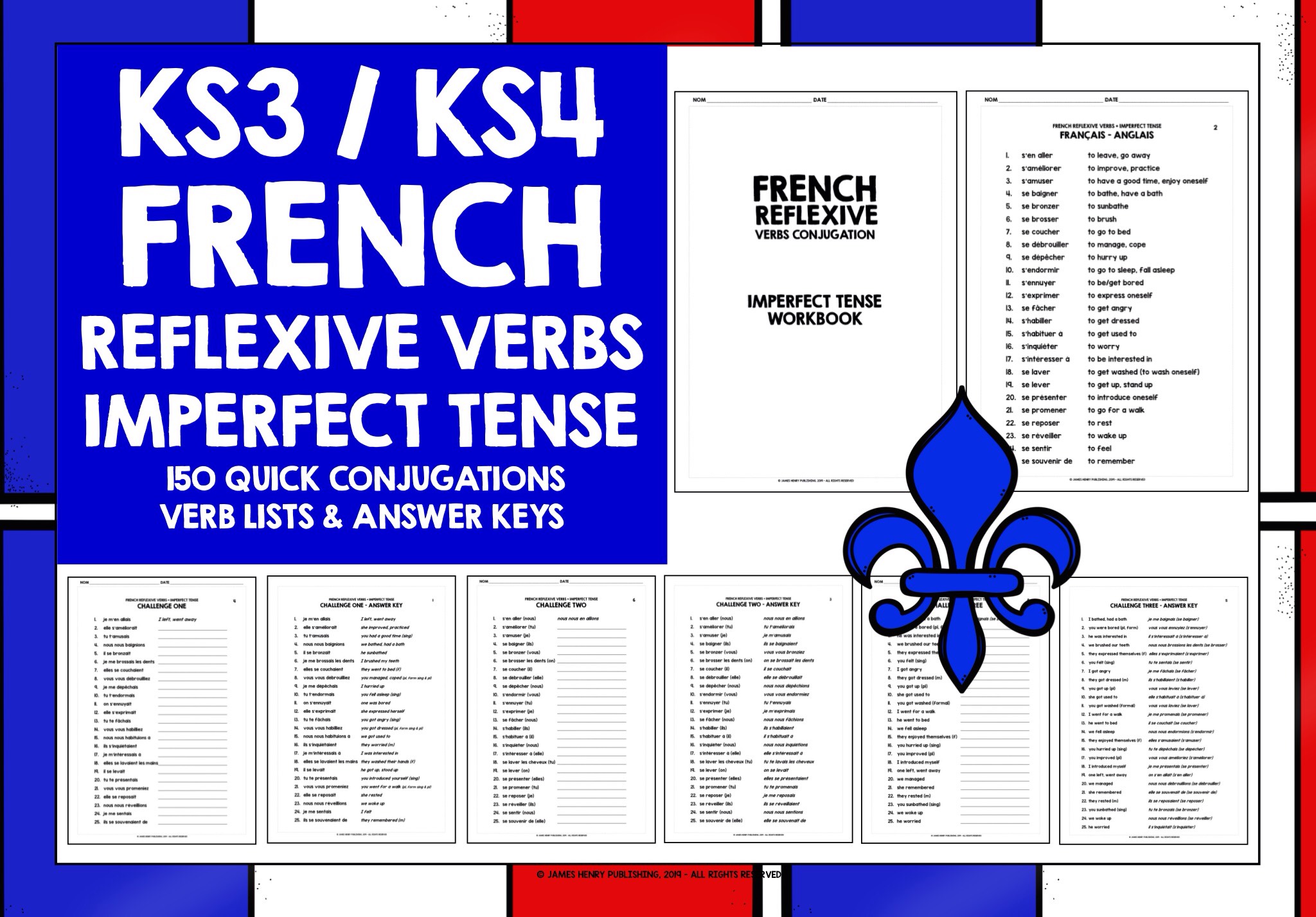 FRENCH REFLEXIVE VERBS IMPERFECT TENSE Teaching Resources