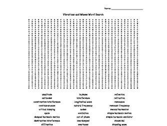 Physics and Physical Science Word Searches | Teaching Resources