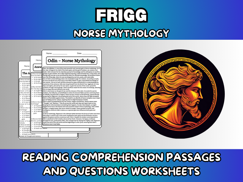 Frigg - Norse Mythology Reading Comprehension Passages and Questions ...