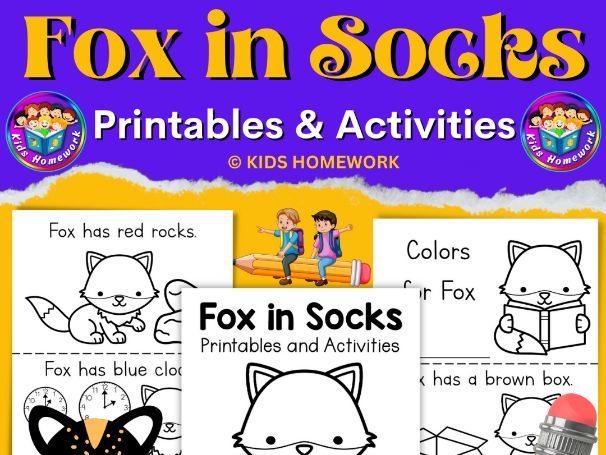Fox in Socks Activity Pack - Fox in Rhyming Socks Worksheets | Teaching ...