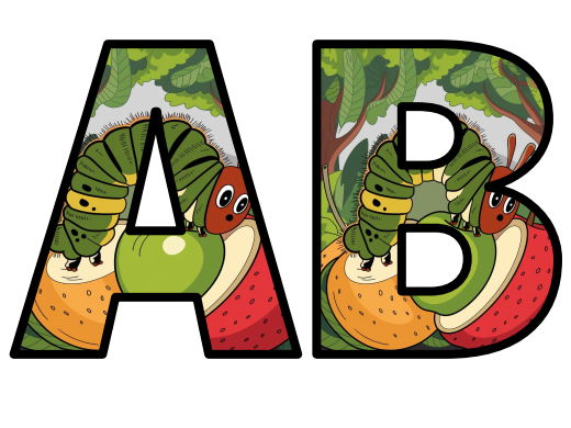 Hungry Caterpillar Story Book Lettering Set Display Title Letters ...