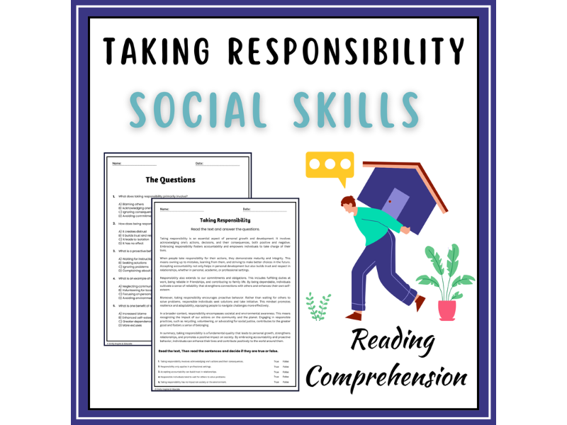 Social Skills: Reading Comprehension Passages & Questions Worksheets ...