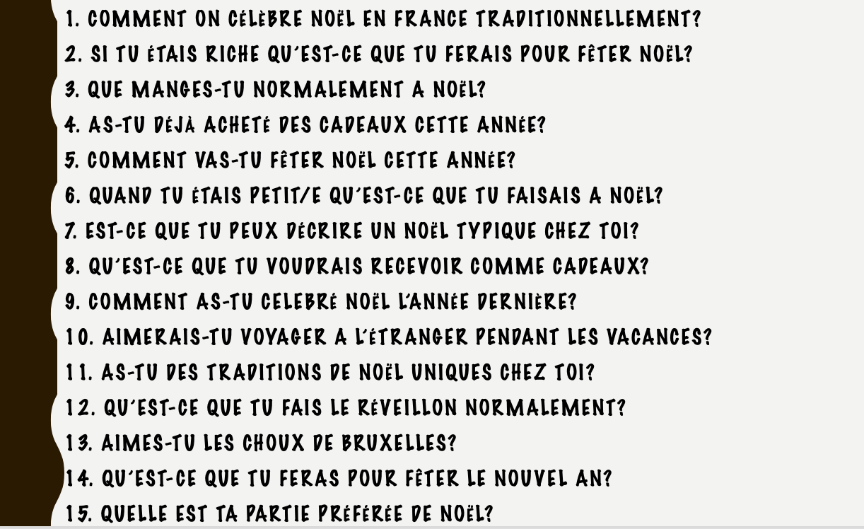 Christmas Lesson French Conversation KS3 KS4 KS5 Teaching Resources Christmas Lesson French Conversation KS3 KS4 KS5 Teaching Resources