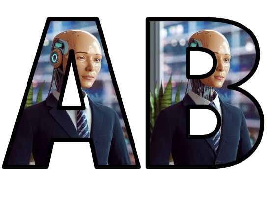 Cyborg Robot Person Future Lettering Set Display Title Letters Numbers ...