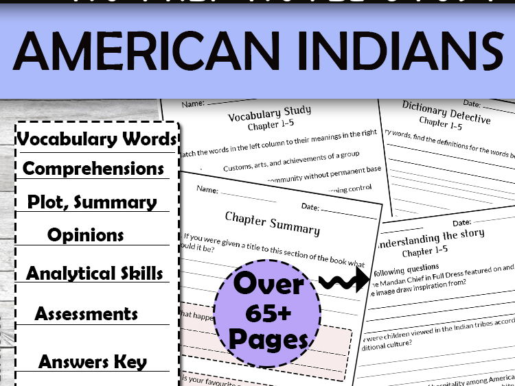 American Indians Novel Study | Teaching Resources