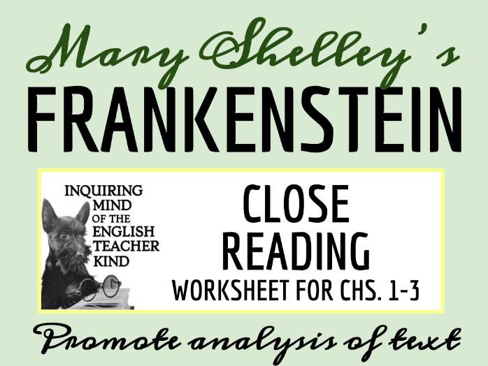 Frankenstein Chs. 1-3 Quiz & Close Reading Bundle | Teaching Resources