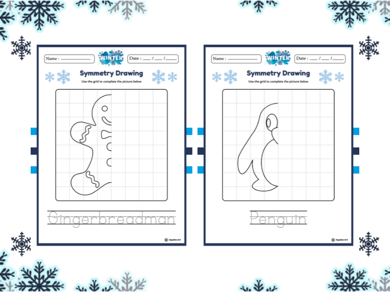 Winter Symmetry Drawing : Winter-Themed Drawing Worksheets for Students ...