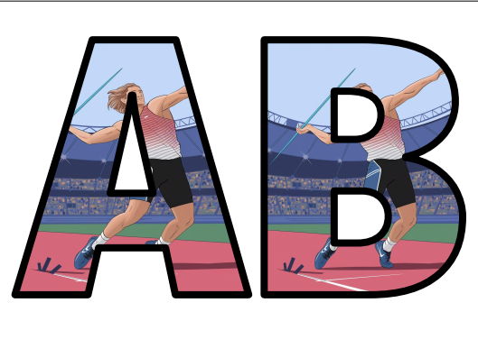Javelin Throw Physical Education Lettering Set Display Title Letters ...