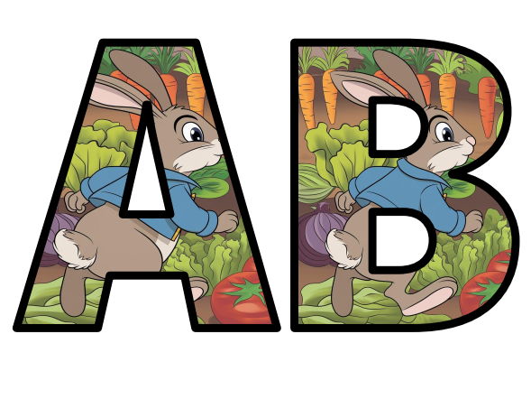 Beatrix Potter Peter Rabbit Garden Lettering Set Display Title Letters ...