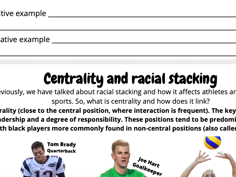 WJEC AS PE Social differentiation within sport | Teaching Resources