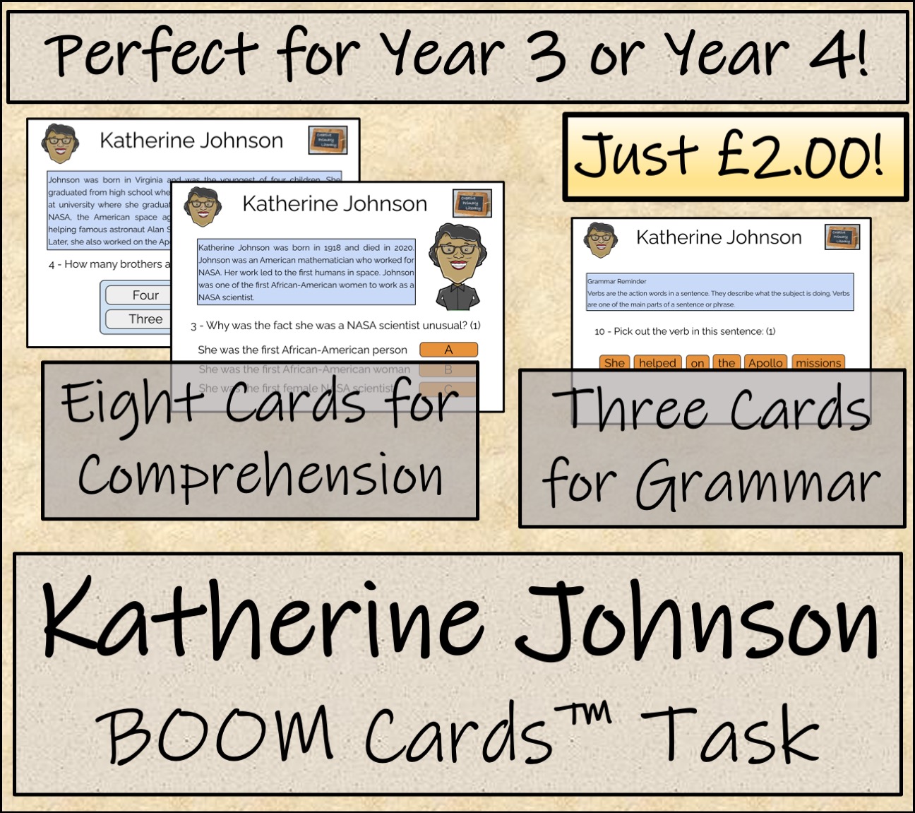 Katherine Johnson LKS2 BOOM Cards™ Comprehension Activity | Teaching ...