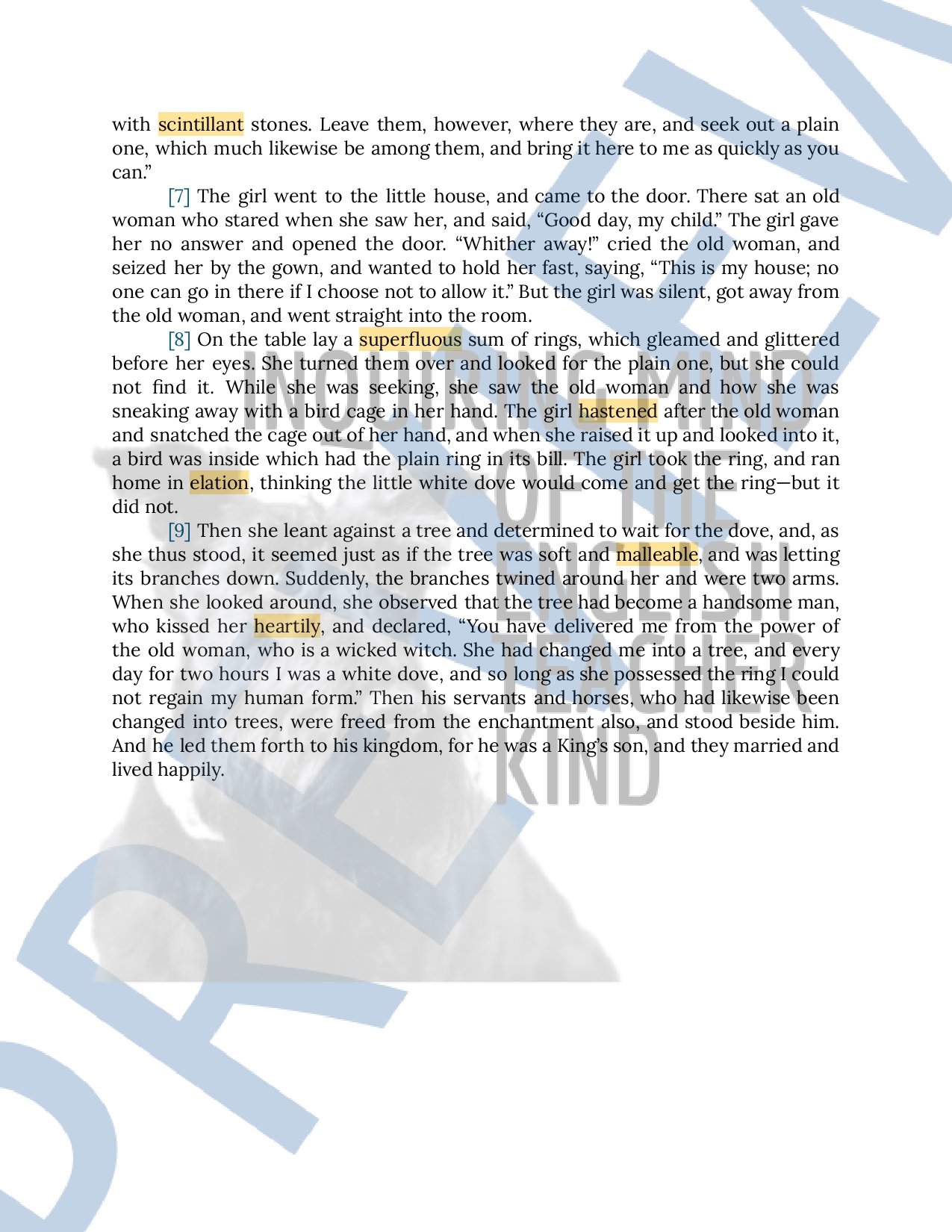 "The Old Woman in the Wood" Quiz and Answer Key (Grimm's Fairy Tales ...