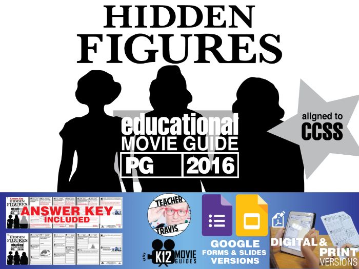 Hidden Figures Movie Guide Questions Worksheet PG 2016