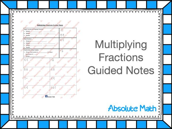 Multiplying Fractions Guided Notes | Teaching Resources