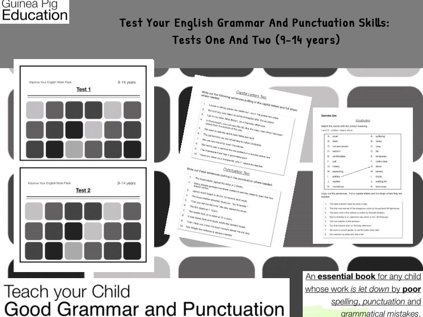 Test Your English Grammar And Punctuation Skills: Test 1 and Test 2 (9 ...