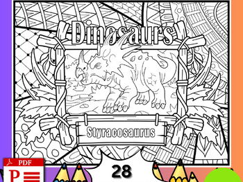 Mindfulness Dinosaurs Coloring Pages | Relaxing Dinosaur Designs for ...