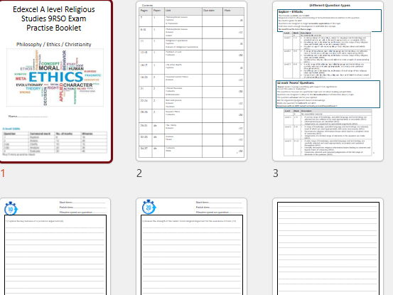Edexcel A level RS 9RS0 Philosophy, Ethics & Christianity Past Paper ...