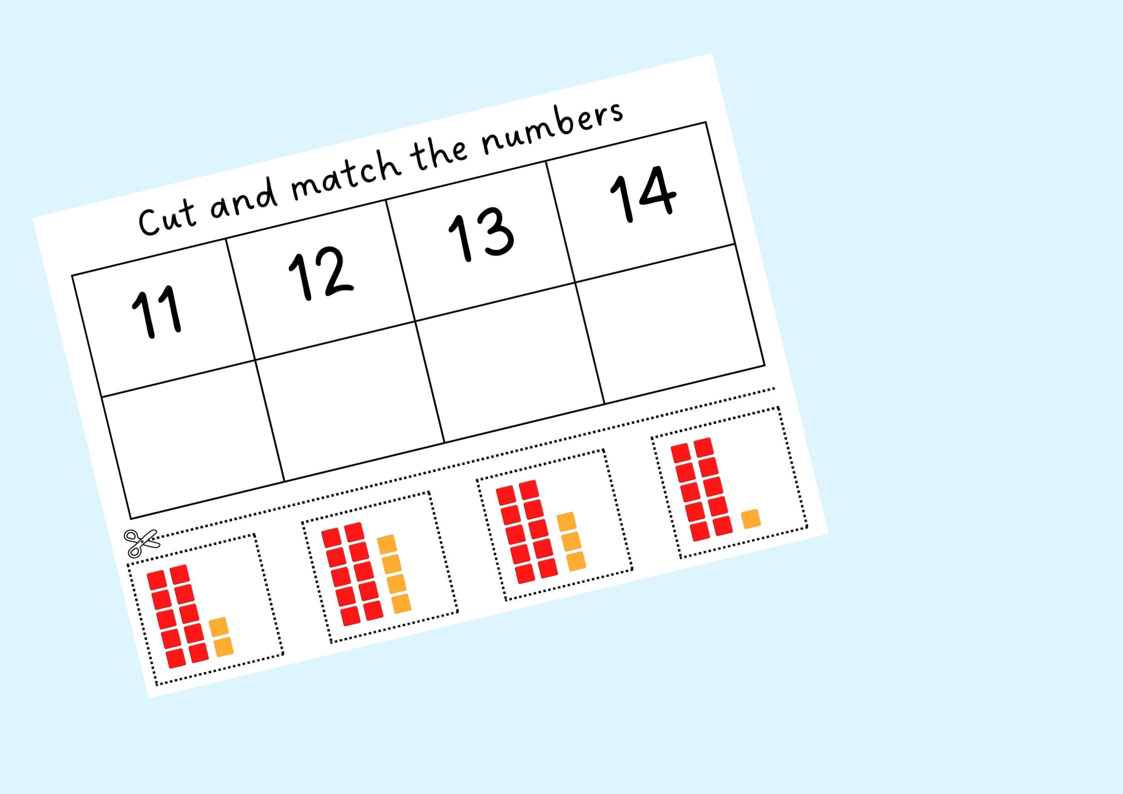 Cut and Match Teen Numbers | Teaching Resources