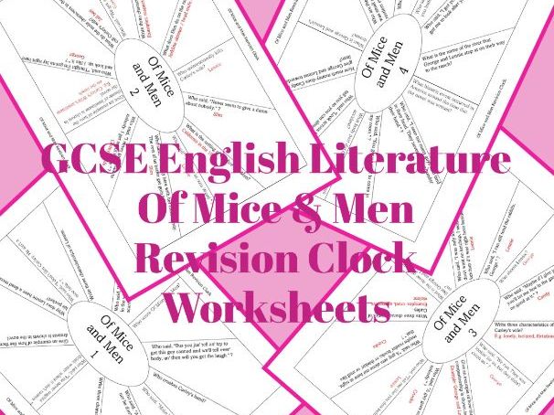 English Literature Of Mice and Men Revision Clock Worksheets | Teaching ...