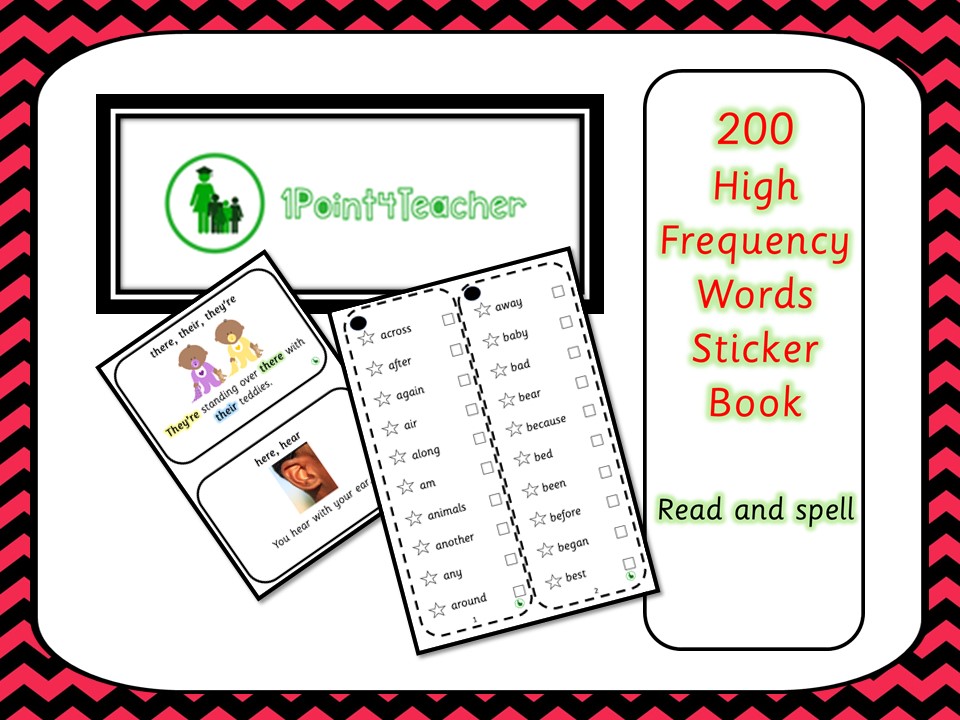 200 HFW Sticker Book by 1point4teacher | Teaching Resources