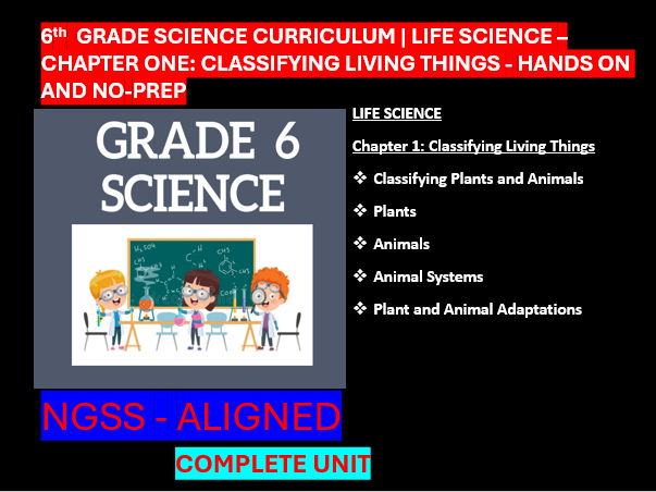 Grade 6 Science Curriculum Life Science -CLASSIFYING LIVING THINGS ...