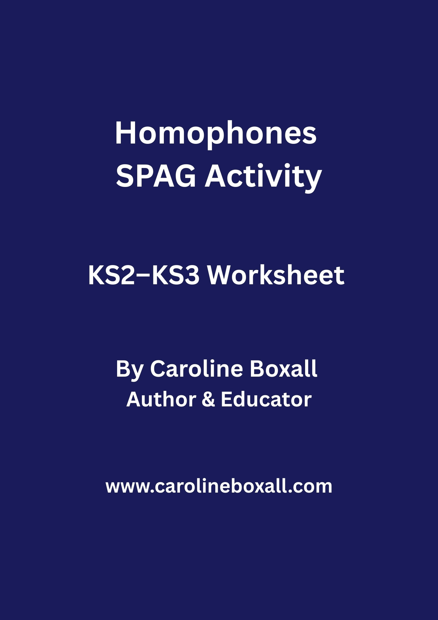 Homophones SPAG Activity (KS2–KS3) – Worksheet | Teaching Resources